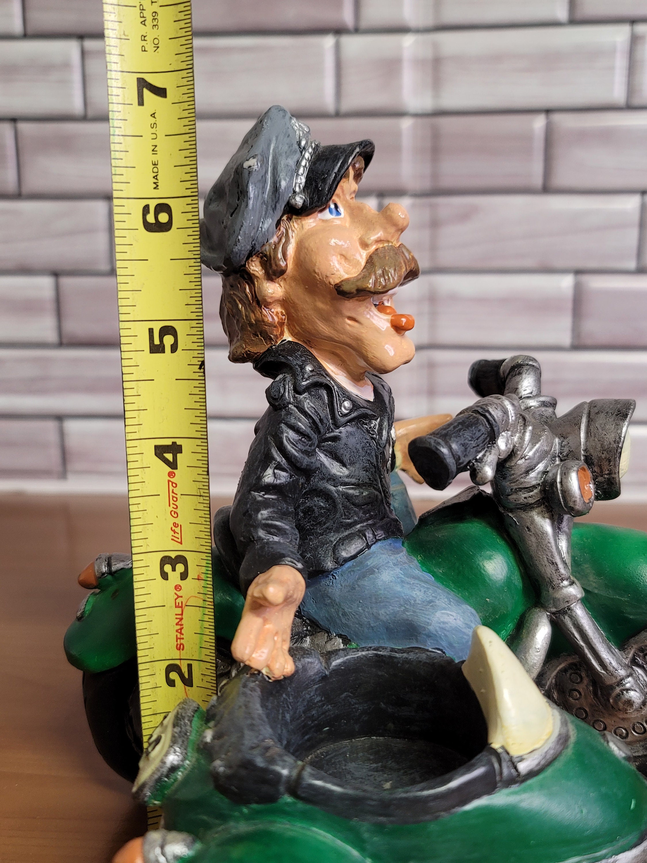 Green Motorcycle Garden Statue - Etsy