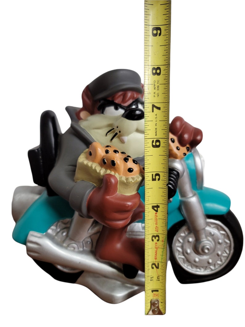 Tasmanian Devil Riding Motorcycle Coin Bank Warner Brothers Vintage ...