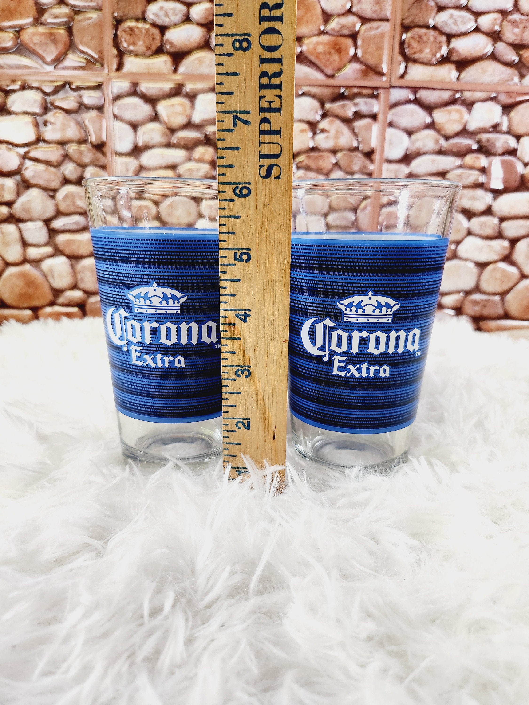 CORONA EXTRA Blue Stripe Pub Beer Glasses - Pair - 16oz - Etsy