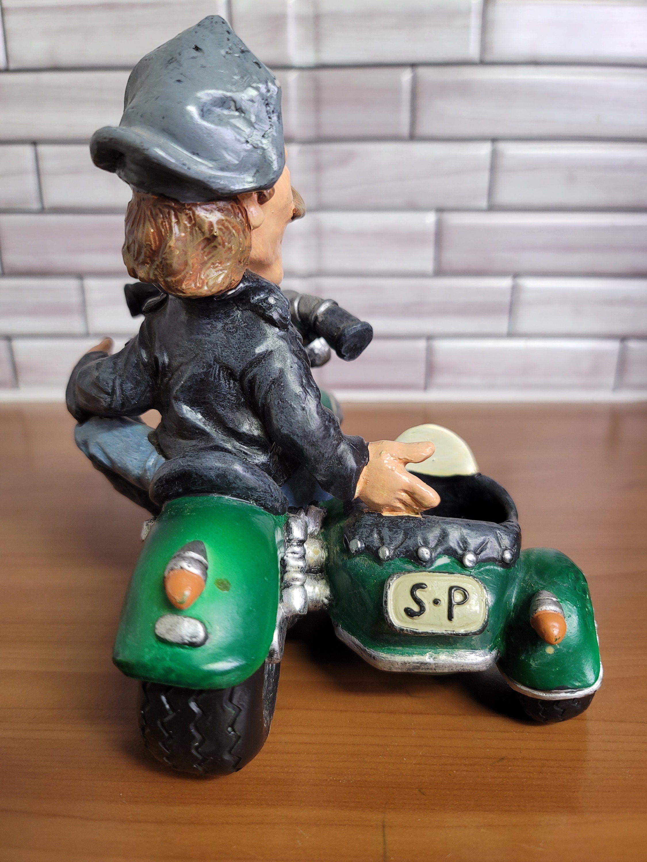 Green Motorcycle Garden Statue - Etsy