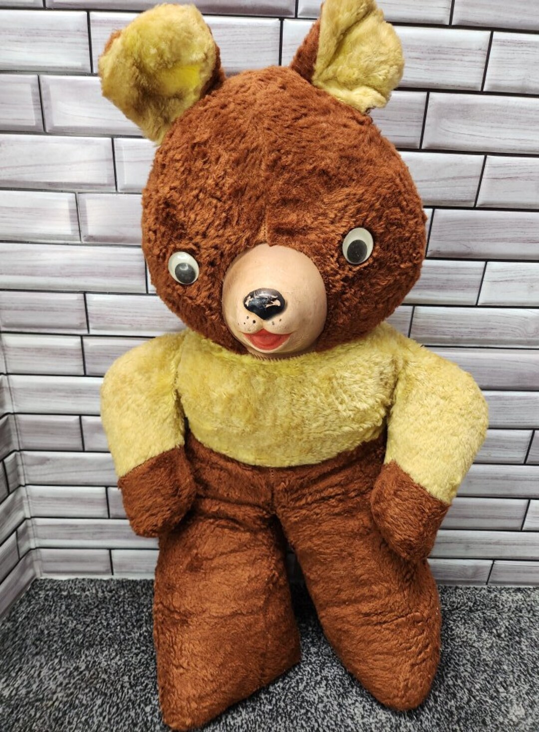 Vintage Carnival Teddy Bear - Etsy