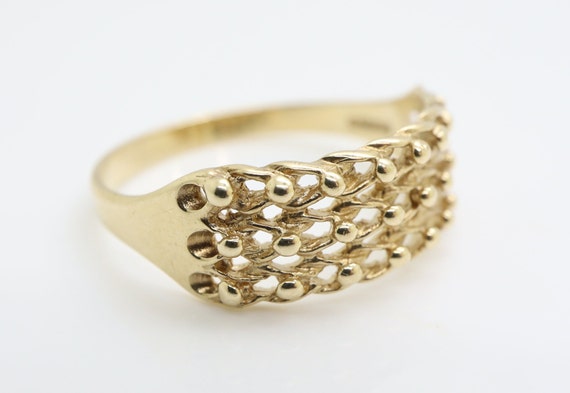 Vintage 9ct Gold Three Row Keeper Braided Band Ring, … - Gem
