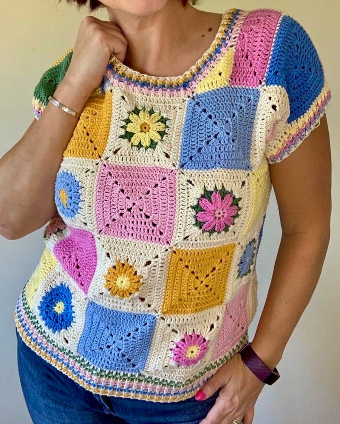 Granny Square Jumper Pattern, Crochet Jumper Pattern, Crochet Sweater ...