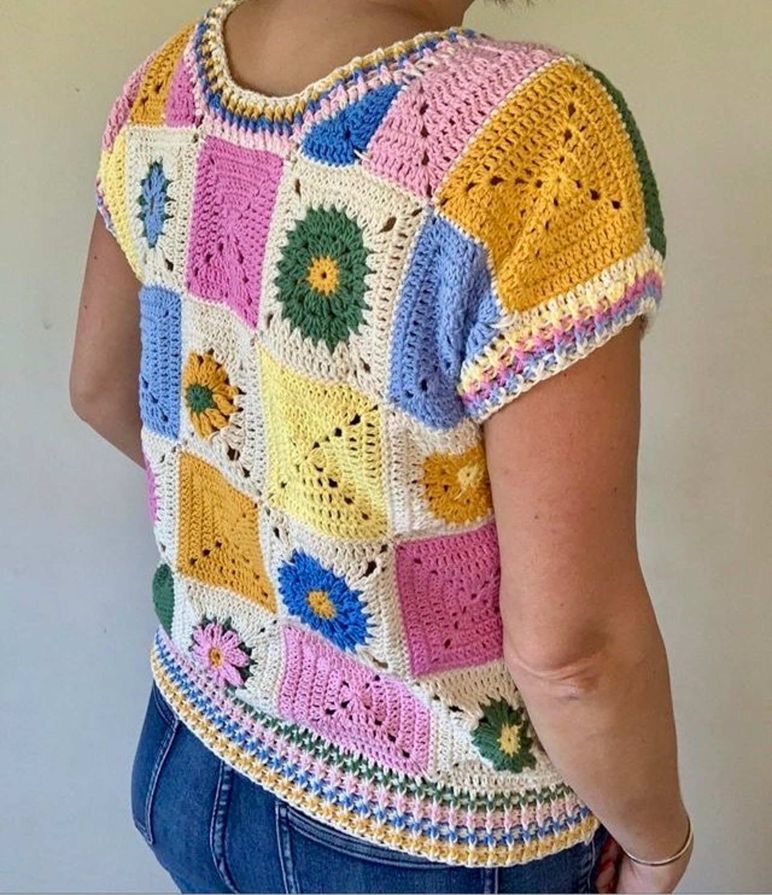 Granny Square Jumper Pattern, Crochet Jumper Pattern, Crochet Sweater ...
