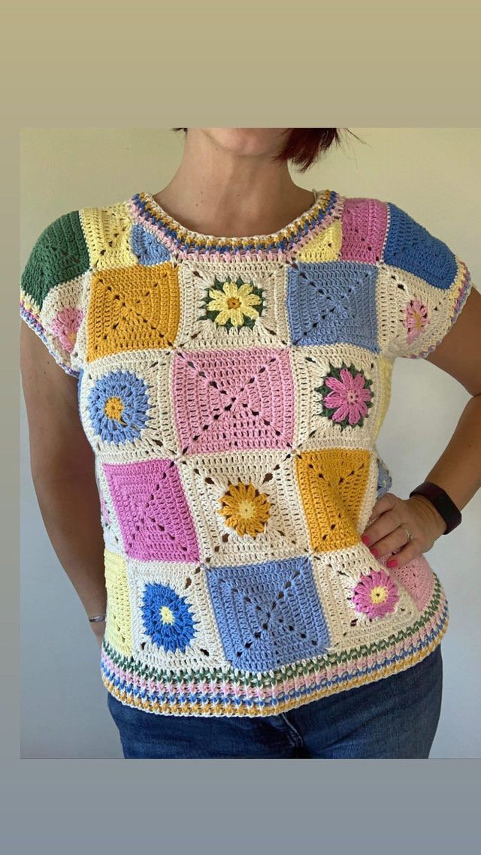 Granny Square Jumper Pattern, Crochet Jumper Pattern, Crochet Sweater ...