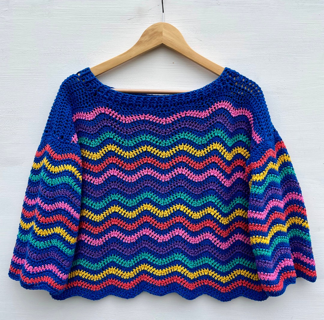 Crochet Jumper Pattern, Crochet Sweater Pattern, Stripey Crochet Jumper ...