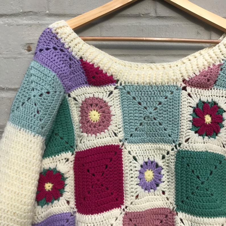 Granny Square Jumper Pattern, Crochet Jumper Pattern, Crochet Sweater ...