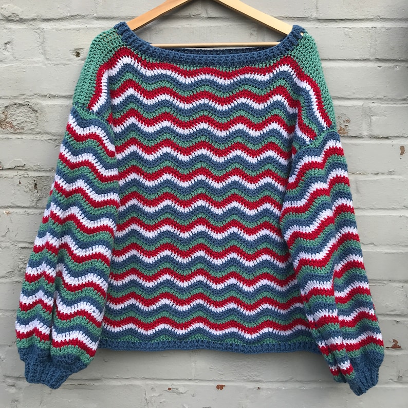 Crochet Jumper Pattern Crochet Sweater Pattern Stripey - Etsy