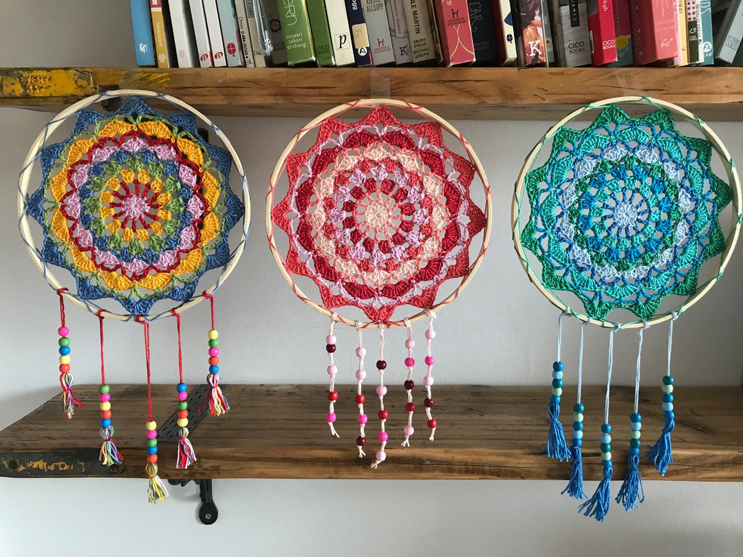Crochet Mandala, Crochet Mandala Pattern, Crochet Dreamcatcher, Crochet ...