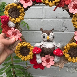 Autumn Wreath, Autumn Crochet, Crochet Autumn Wreath, Autumn Wreath ...