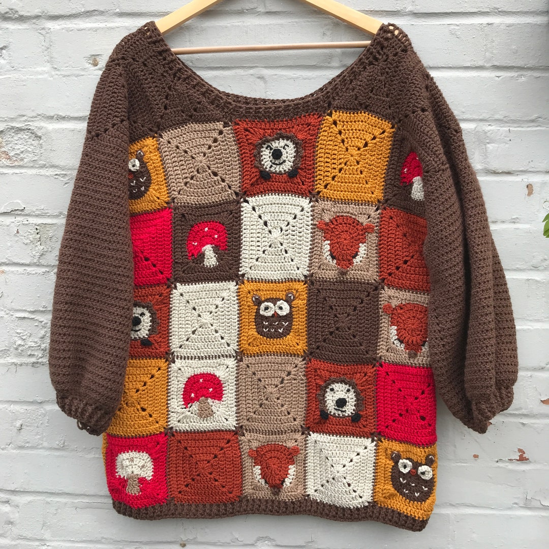 Granny Square Jumper Pattern, Granny Square Sweater Pattern, Crochet ...