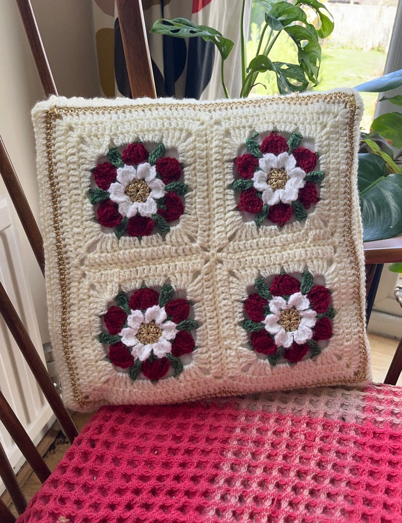 Crochet Cushion, Granny Square Cushion, Granny Square Cushion Pattern ...