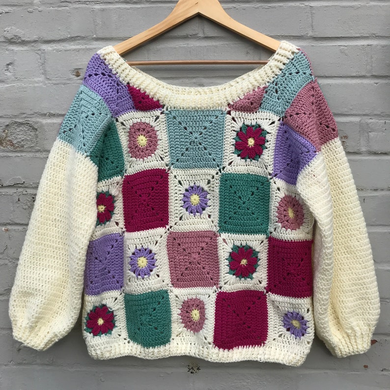 Granny Square Jumper Pattern, Crochet Jumper Pattern, Crochet Sweater ...