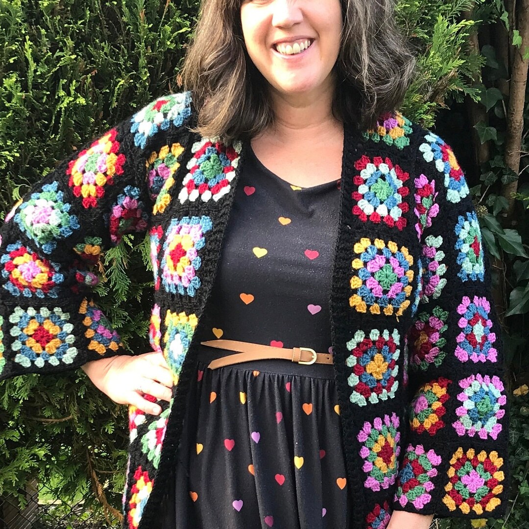 Crochet Granny Square Jacket Cardigan Pattern PDF Digital Instant ...