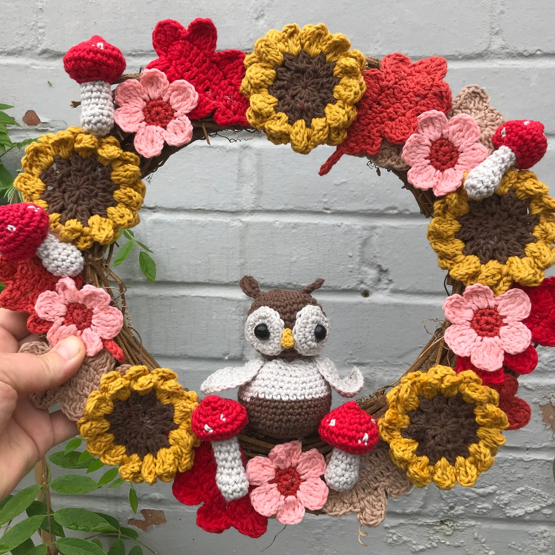 Autumn Wreath, Autumn Crochet, Crochet Autumn Wreath, Autumn Wreath ...