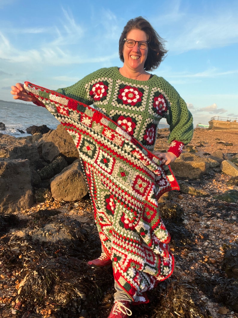 Granny Square Jumper, Crochet Jumper, Crochet Jumper Pattern, Christmas ...