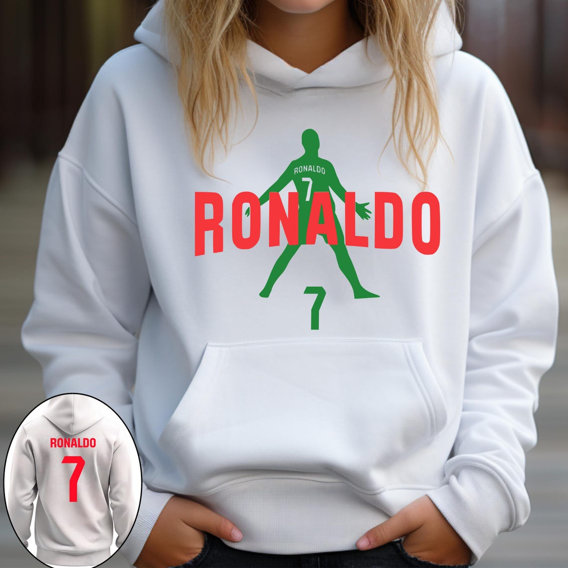 Cristiano Ronaldo CR7 T-shirt Unisex Youth Hoodie With Front Design ...