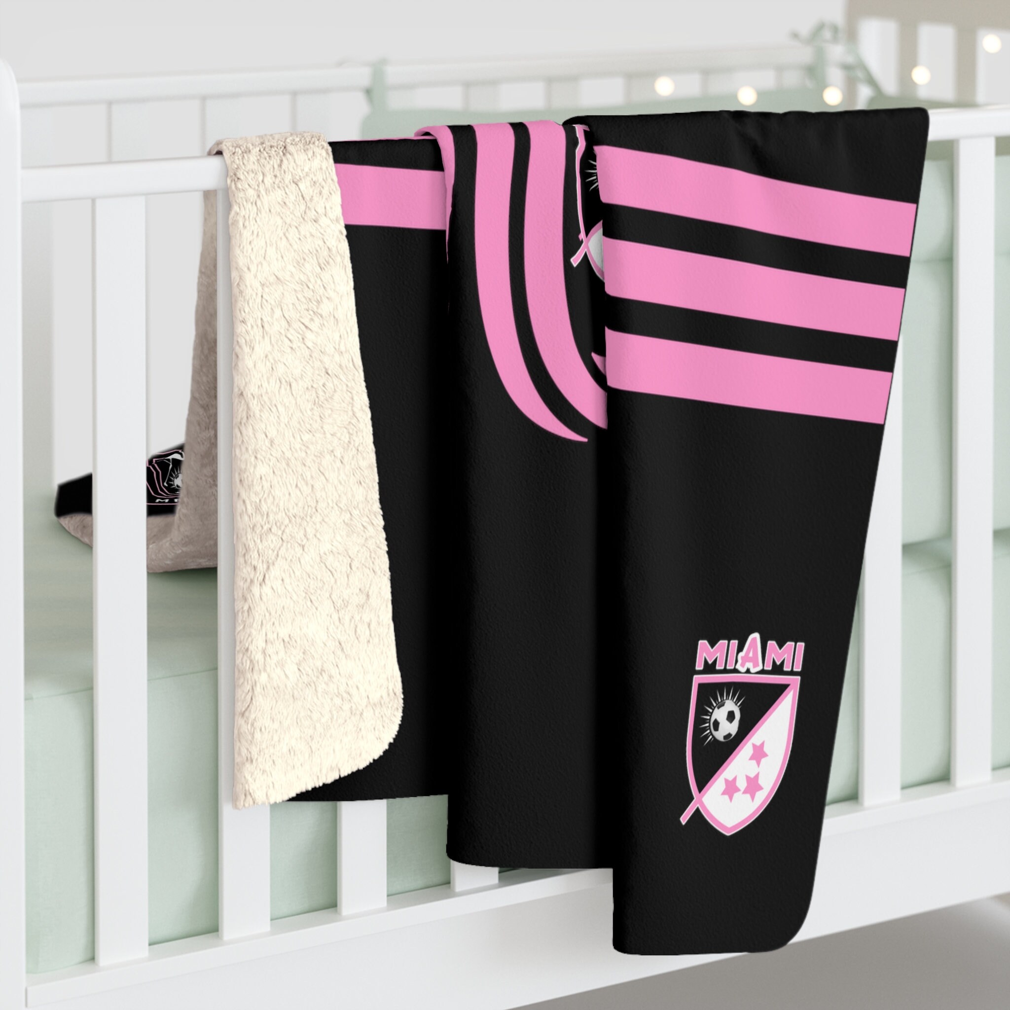 Messi Sherpa Fleece Blanket, Inter Miami CF Soccer Football Jersey ...