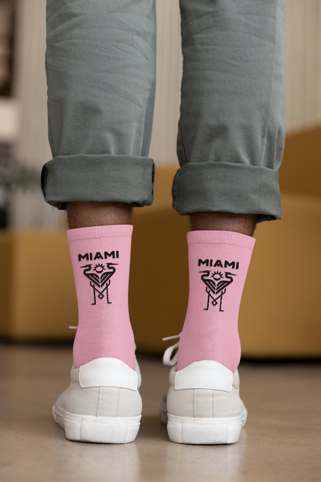 Messi Inter Miami Soccer Team Unisex Fan Socks IMCF Logo - Etsy
