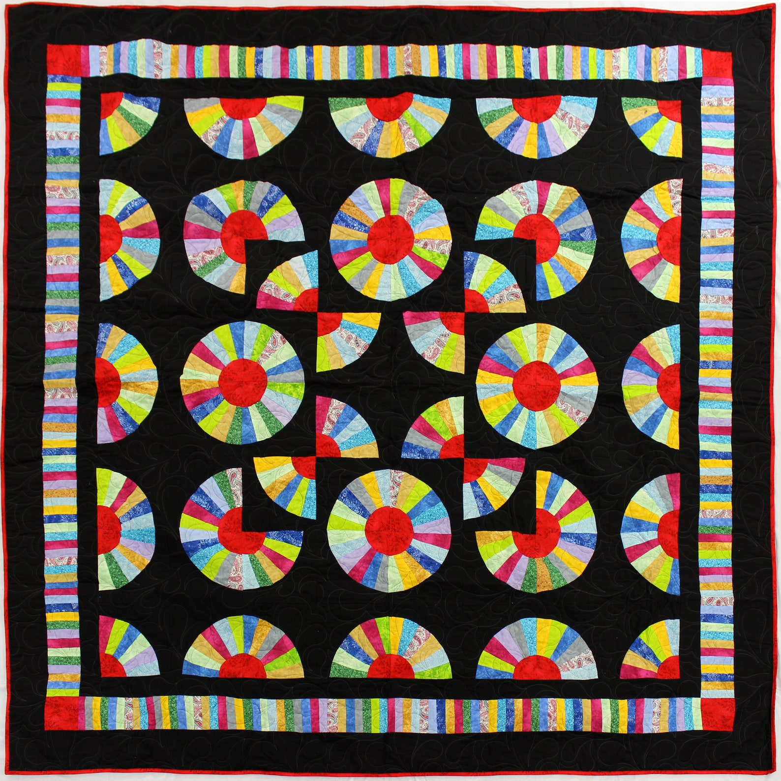 Amish Styled Dancing Fans FINISHED QUILT Patchwork Borders - Etsy