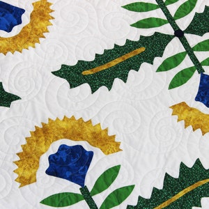 Hand Applique Cox Comb Pristine Antique Look & Feel Nice Long Arm ...