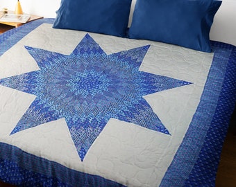 The Blue Star Quilt - Etsy