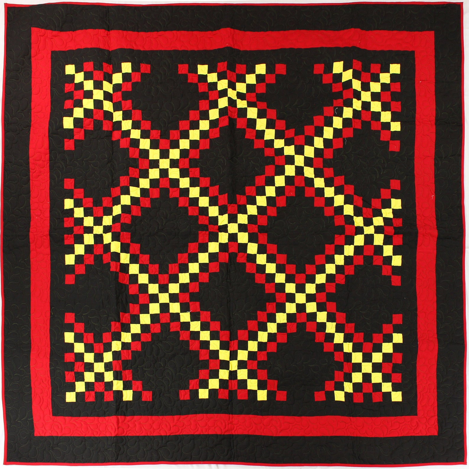 Amish Styled Triple Irish Chain FINISHED QUILT Queen Size W/ - Etsy