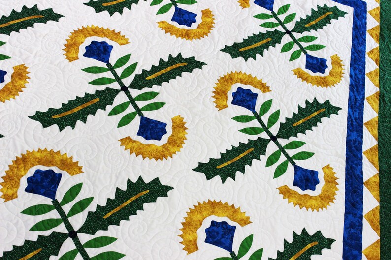 Hand Applique Cox Comb Pristine Antique Look & Feel Nice Long Arm ...