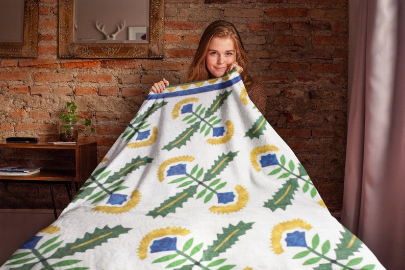 Hand Applique Cox Comb Pristine Antique Look & Feel Nice Long Arm ...