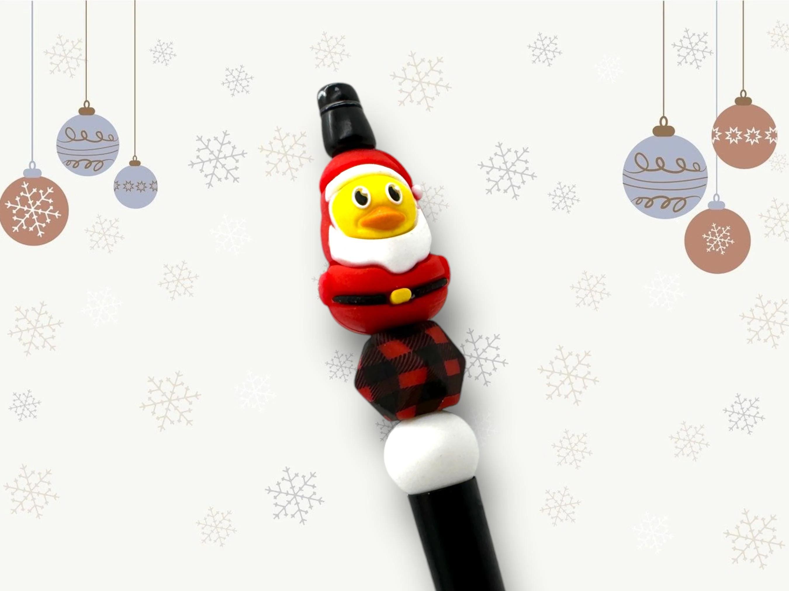 3D Focal Beaded Christmas Pens, Penguin Pen, Christmas Rubber Duck Pen ...
