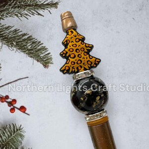 Beaded Whimsical Christmas Tree Pens, Spotted Christmas Tree, Reindeer ...