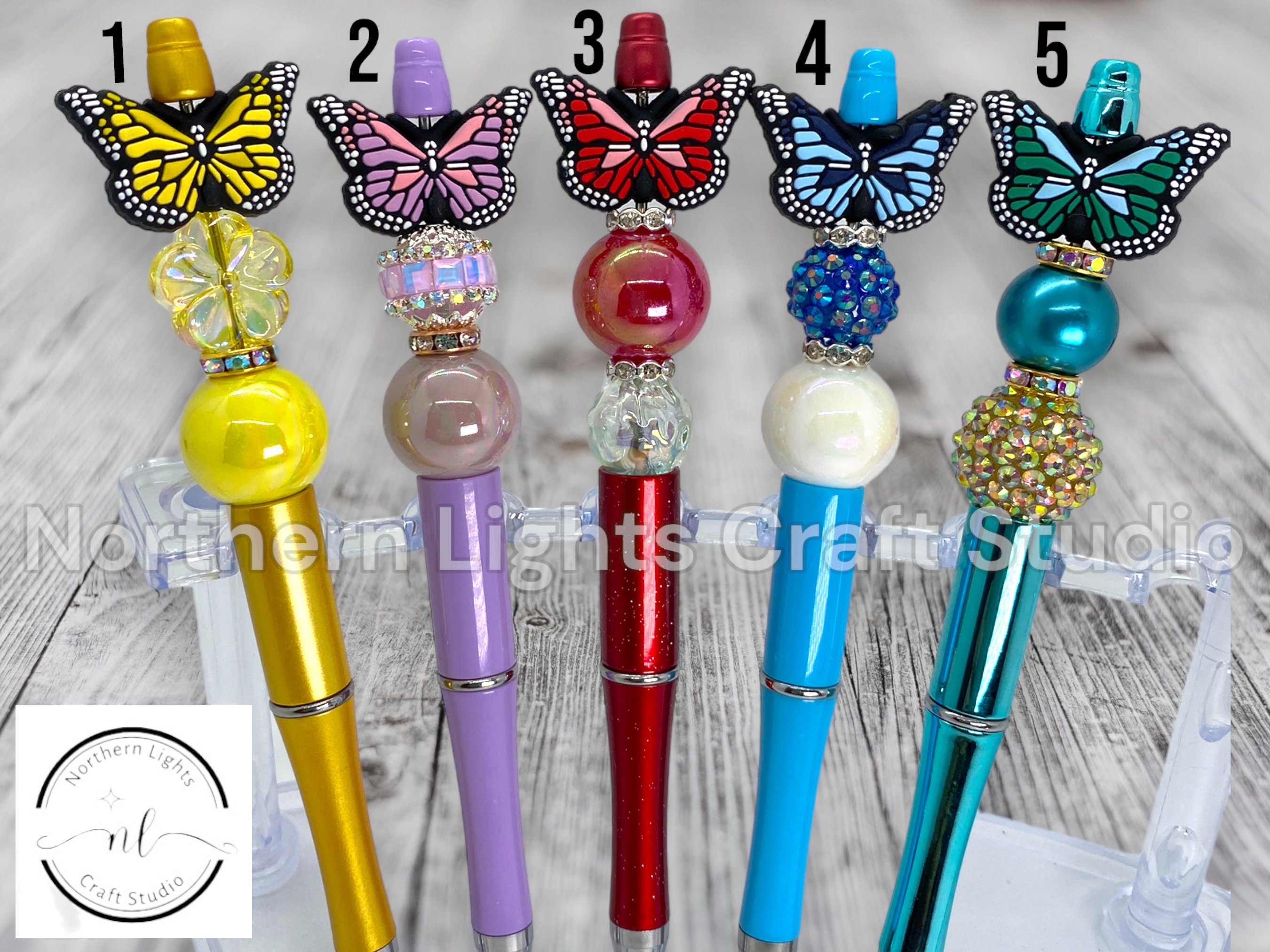 Custom Beaded Butterfly Pen Butterfly Bead Pen Bling Pen - Etsy