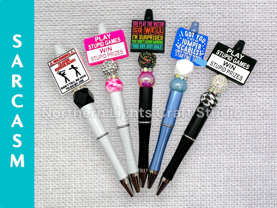 Sarcastic Pens, Play Stupid Games Win Stupid Prizes Silicone Focal Bead ...