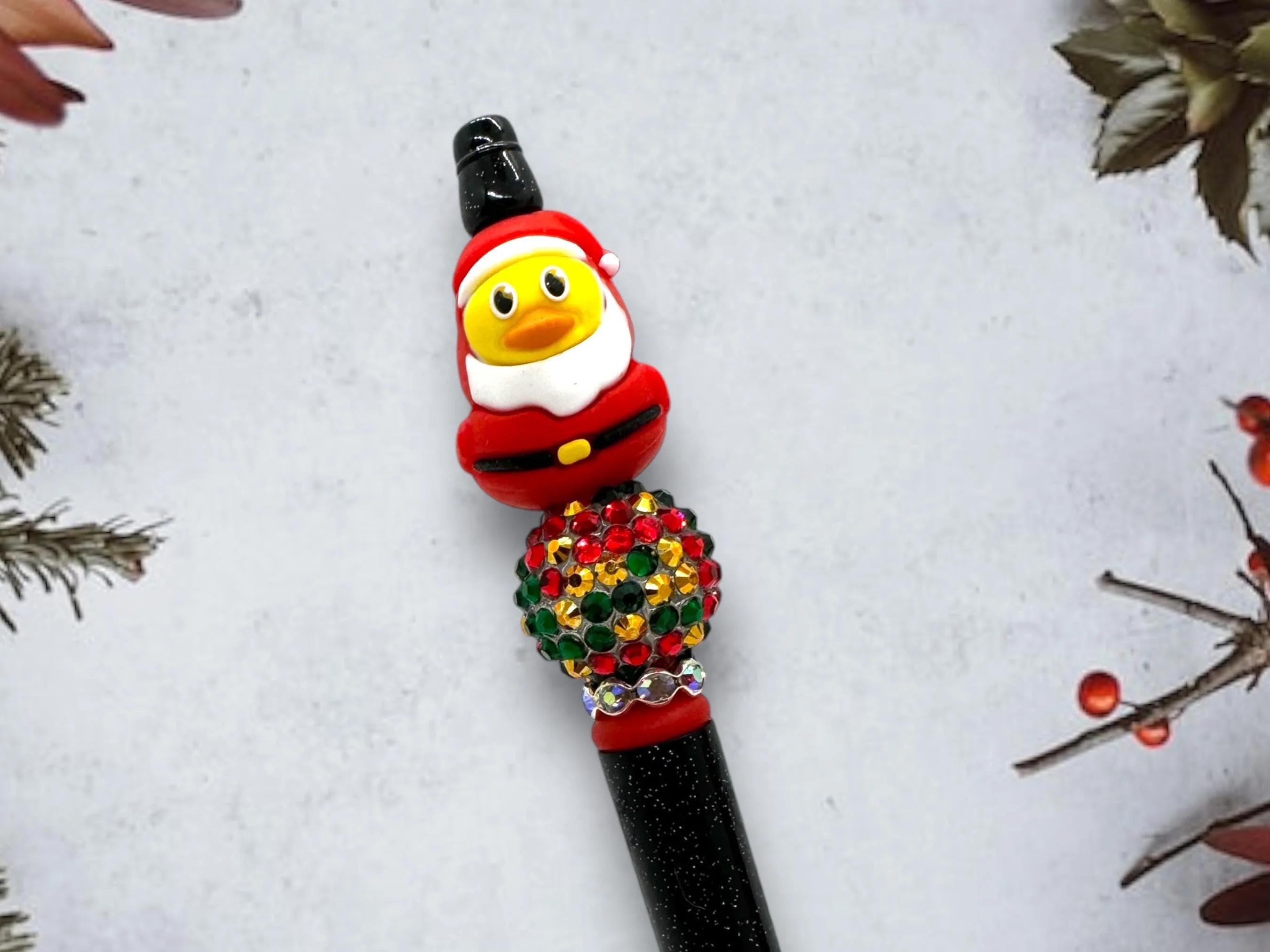 3D Focal Beaded Christmas Pens, Penguin Pen, Christmas Rubber Duck Pen ...