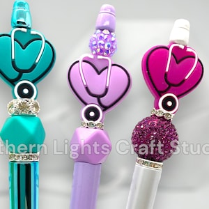 Custom Beaded Nurse Pen, Gifts for Nurses, Bling Pen, Rhinestone Pen ...