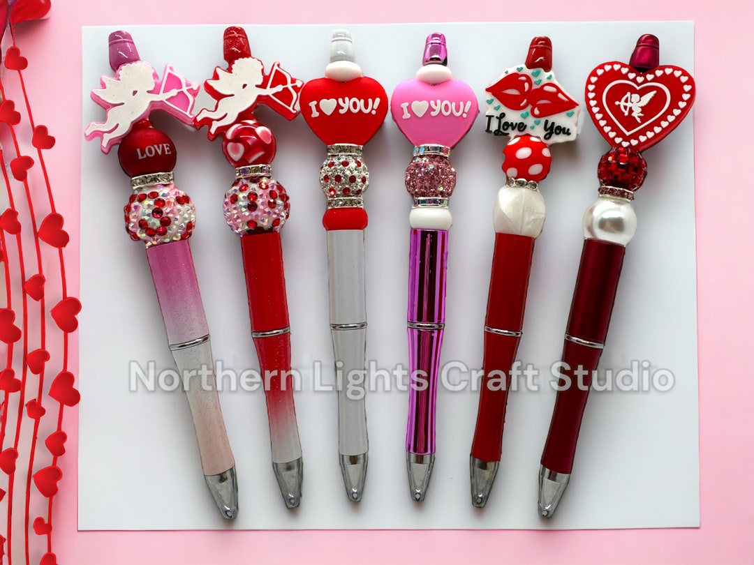 Valentine's Day Pen, Custom Beaded Cupid Pen, I Love You Pen, Bling ...
