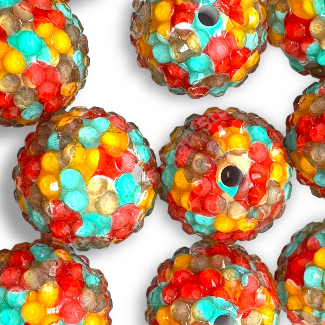 Western Glow 20mm Acrylic Rhinestone Bubblegum Beads - 10pc. - Etsy