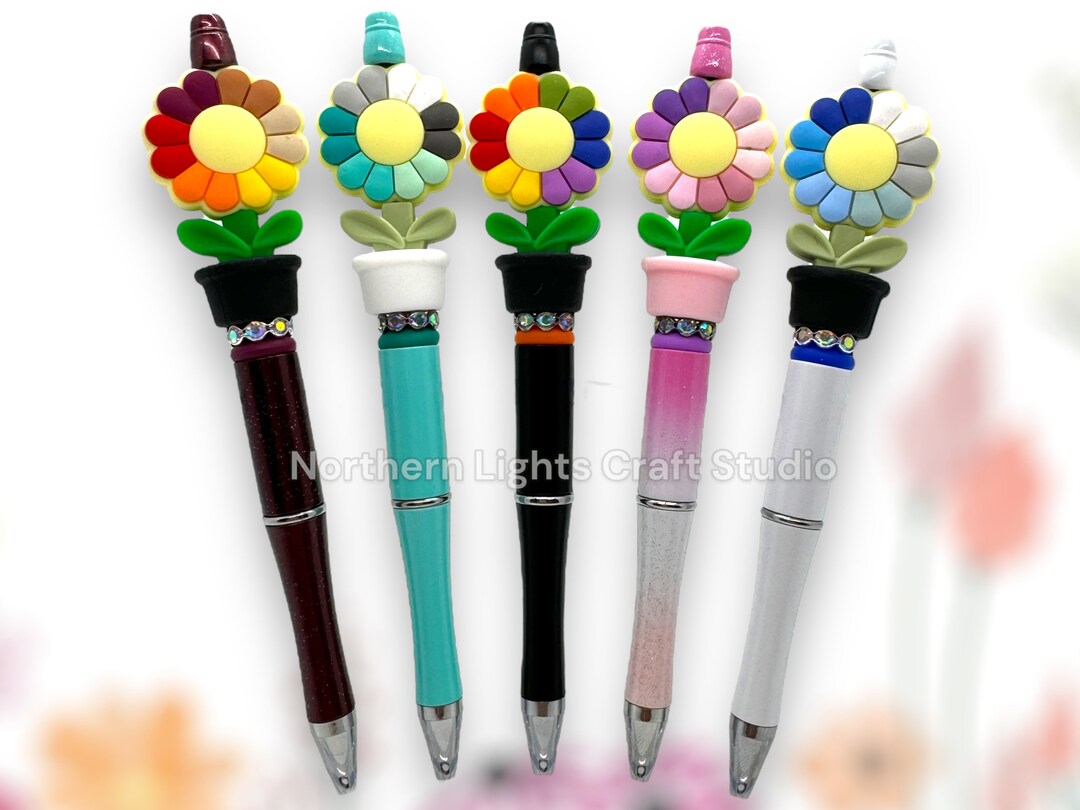 Custom Beaded Flower Pen, Potted Flower Pen, Potted Flower Pen, Bling ...