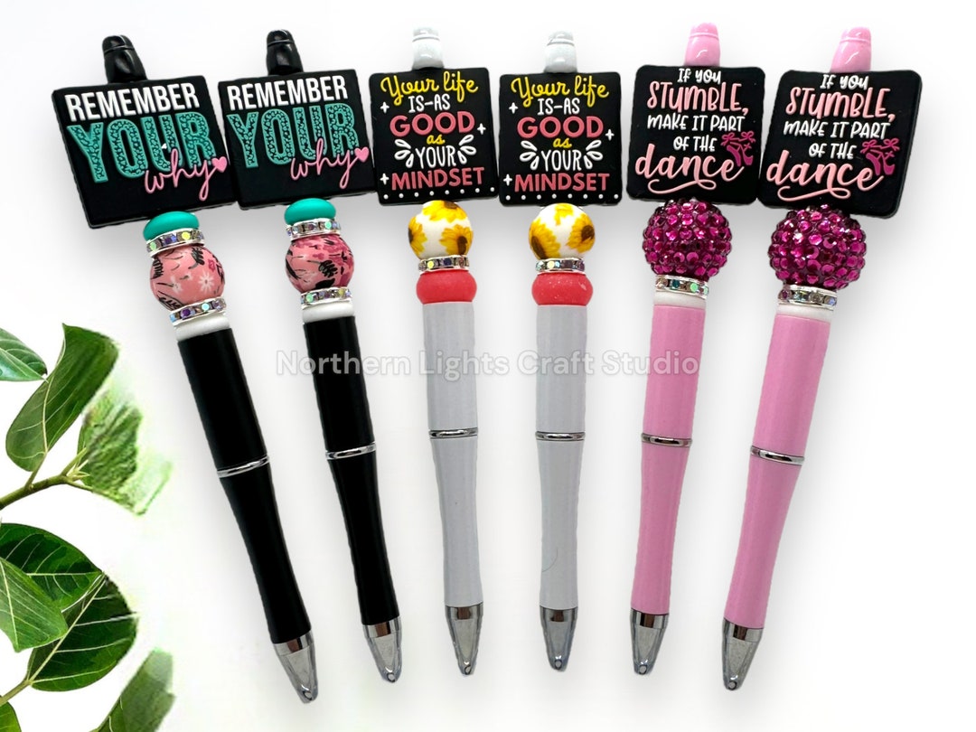 Custom Beaded Silicone Pen, Positivity Pen, Encouragement Gift ...