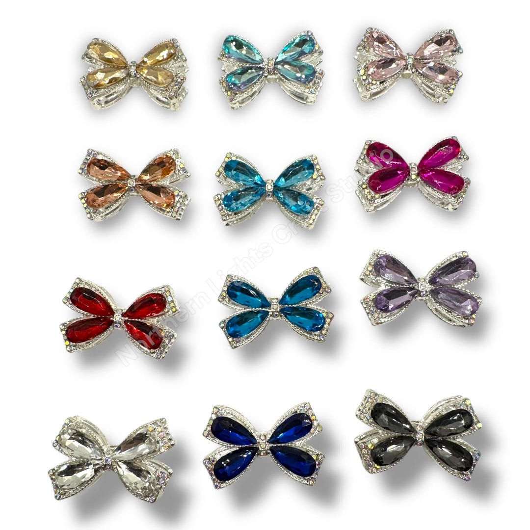 Fancy Large Metal and Crystal Bow Beads - 1pc. - Etsy