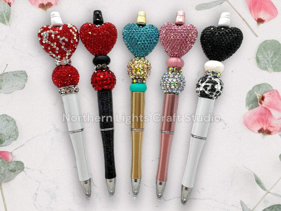 Fancy Beaded Rhinestone Heart Pen, Rhinestone Pen, Bling Pen, Fancy ...