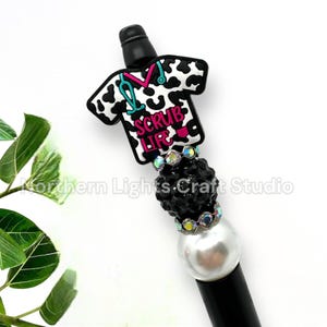 Scrub Life Bead Pen, Beaded Scrub Life Pen, Leopard Print Scrub Life ...