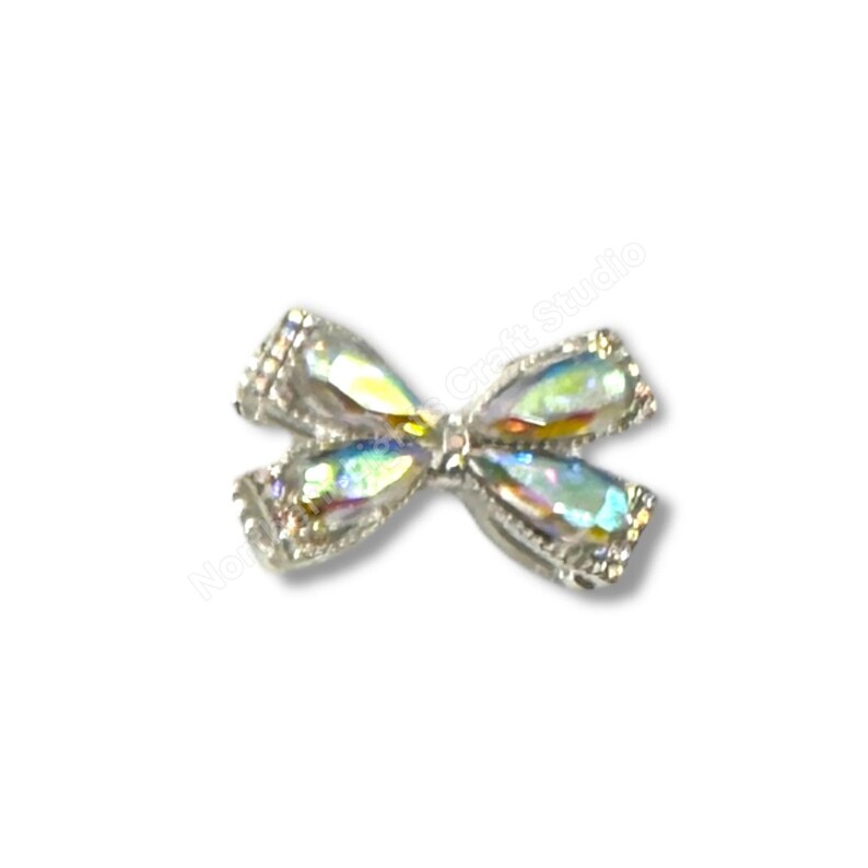 Fancy Large Metal and Crystal Bow Beads - 1pc. - Etsy