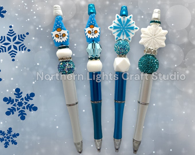 Snowflake Beaded Pen | Snowflake Pen | Snowflake | Winter Lover Pen ...