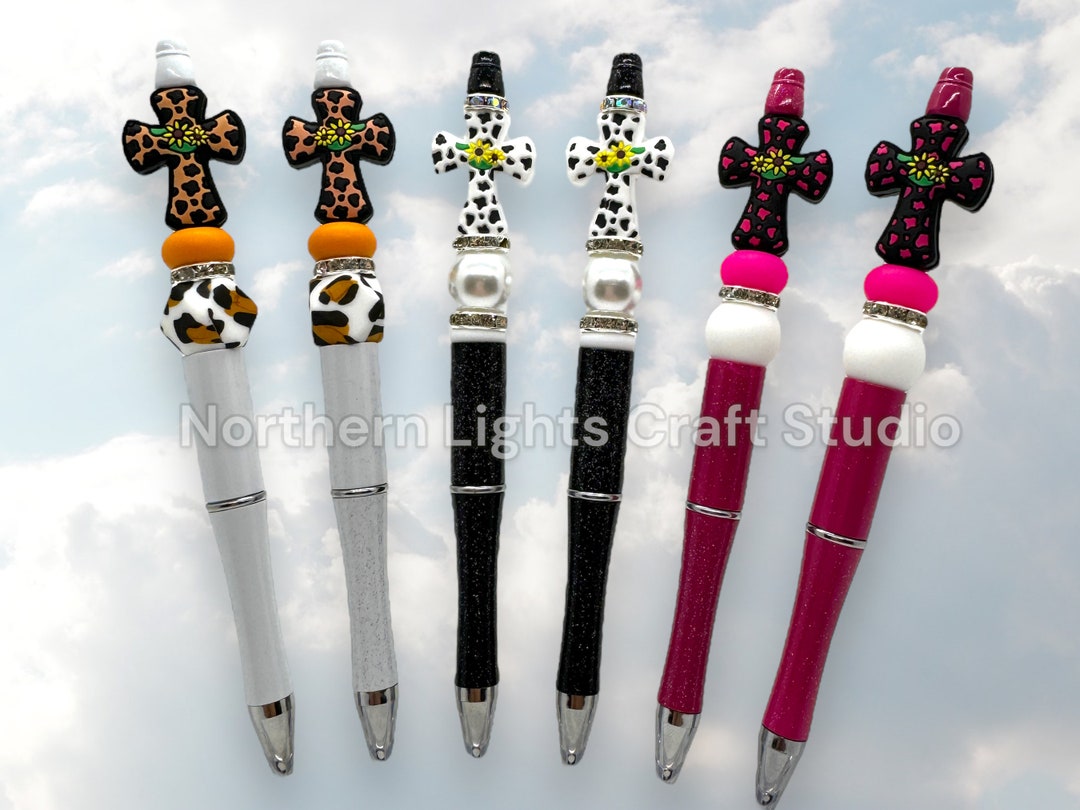 Custom Beaded Cross Pen, Silicone Cross Pen, Leopard Print Cross Pen ...