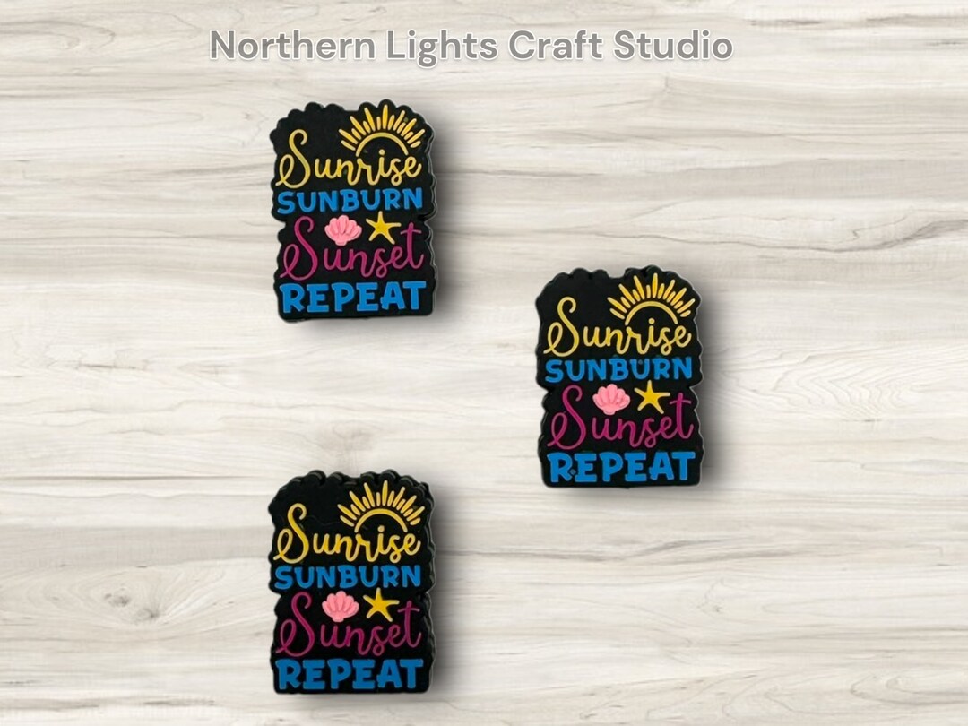 Sunrise Sunburn Sunset Repeat Focal, Beach Theme Focal, Tropical Focal - Etsy