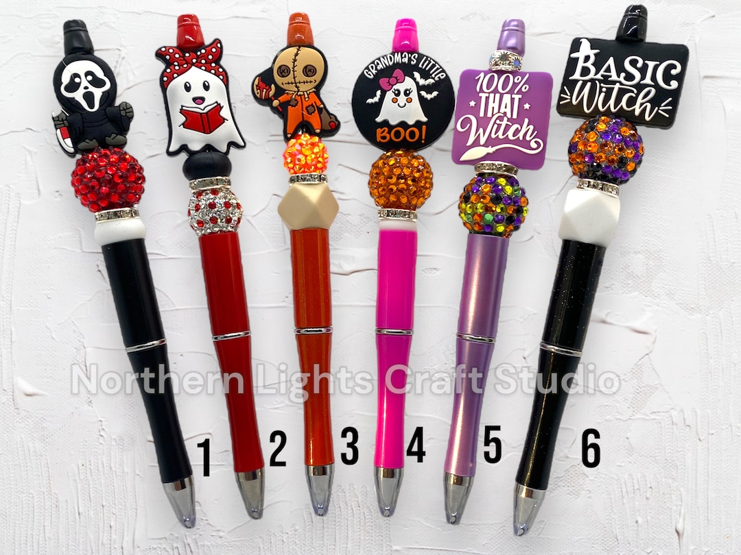 Halloween Bead Pens Beaded Halloween Pens Halloween Bling - Etsy