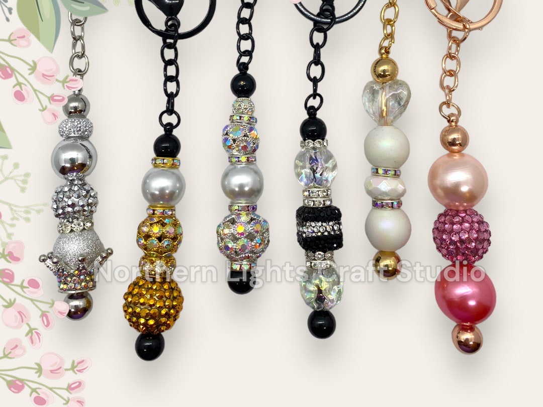 Rhinestone Keychain, Beaded Keychain, Custom Keychain, Bling Keychain ...