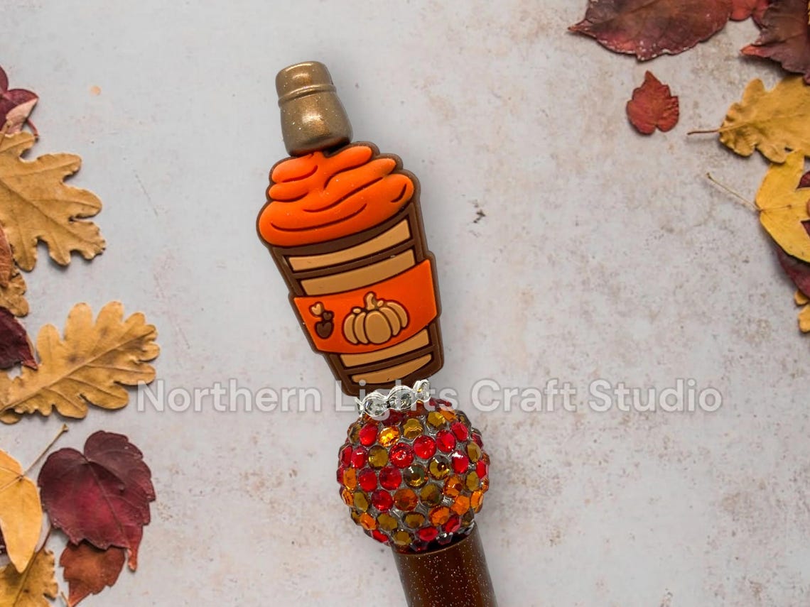 Custom Beaded Pen, Pumpkin Spice Latte, Bling Pen, Thanksgiving Gift ...