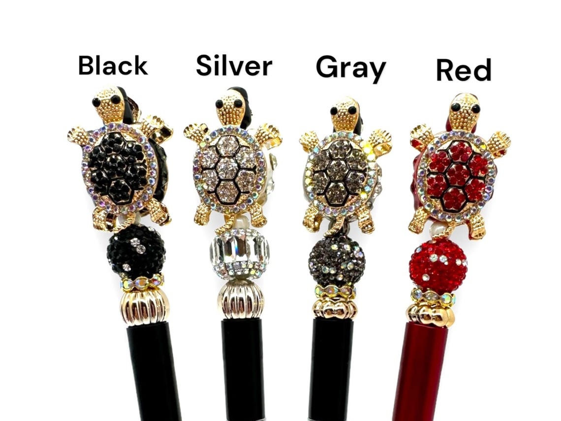 Beaded Bling Turtle Pen, Mosaic Turtle Pen, Fancy Turtle Pen ...